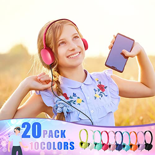 30 Packs Classroom Kids Headphones Bulk Colourful Class Set of Headphones for Students Children Toddler Boys Girls Teen and Adult (30 Pack,10 Colors)