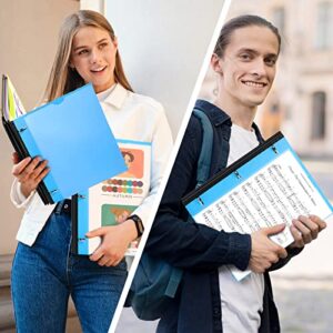 WOT I All-in-one Telescoping Binder Notebook, Refillable Binder+Elastic Rubble Spine+Customized Front Cover+Catalog Back Pocket+5 Subject Dividers+Movable Pocket Folder+Notepaper, Blue