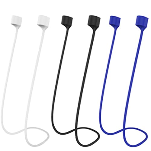 Airpod Strap,Magnetic Anti-Lost Airpod Neck Strap Lanyard for Airpods pro/2/3 Soft Silicone Airpod Accessories Holder Strap for Running,Fitness,Dancing 3 Pcs(White/Blue/Black)