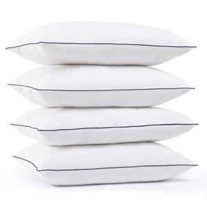 homemate bed pillows for sleeping - standard size(20"x26") set of 4 pillows allergy friendly microfiber shell fluffy down alternative filling breathable pillow suitable back stomach or side sleepers