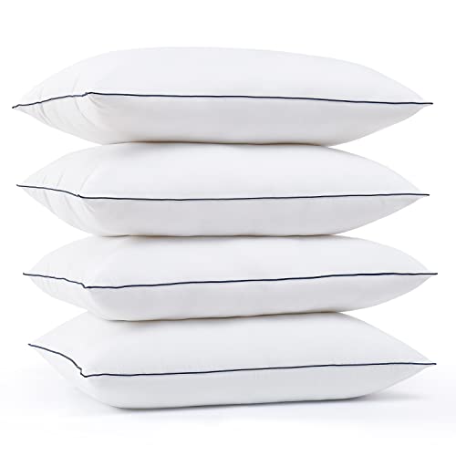 Homemate Bed Pillows for Sleeping - Standard Size(20"x26") Set of 4 Pillows Allergy Friendly Microfiber Shell Fluffy Down Alternative Filling Breathable Pillow Suitable Back Stomach or Side Sleepers