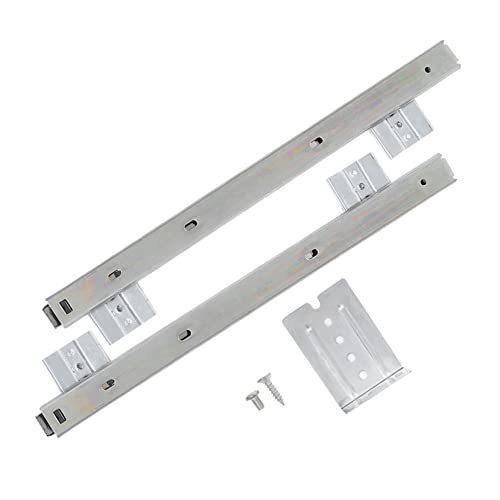 WOONEKY Keyboard Rails Keyboard Tray 1 Pair Full Slide Thickness White Construction Side Bearing Inches Mounting Furniture Stand Slide-Out Out Duty Steel Metal Mount Track Drawer