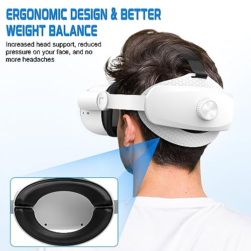 GEVO VR Head Strap for Oculus/Meta Quest 2, Elite Strap Replacement VR Headset Accessories for Oculus Quest 2, Enhanced Comfort & Light Weight