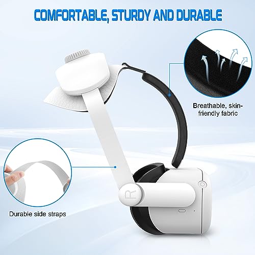 GEVO VR Head Strap for Oculus/Meta Quest 2, Elite Strap Replacement VR Headset Accessories for Oculus Quest 2, Enhanced Comfort & Light Weight