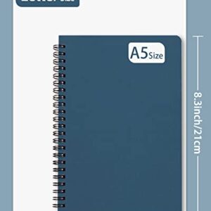 Spiral Notebooks A5 Lined 10Pcs College Ruled Journals Bulk-5 Colors Cover, 120 Pages/60 Sheets, 8.3 "x 5.8", for Students Office Business Subject Diary Ruled Book