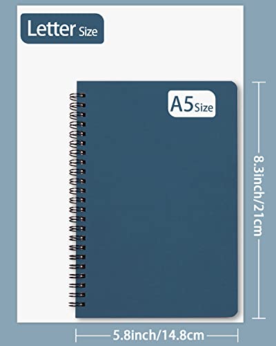 Spiral Notebooks A5 Lined 10Pcs College Ruled Journals Bulk-5 Colors Cover, 120 Pages/60 Sheets, 8.3 "x 5.8", for Students Office Business Subject Diary Ruled Book