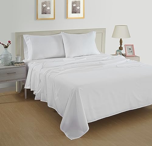 LANE LINEN 100% Organic Cotton California King Sheets Set, 4-Piece Pure Organic Cotton Long Staple Percale Weave Ultra Soft Best Bedding Sheets for Bed, Breathable, Fits Mattress Upto 15" Deep - White