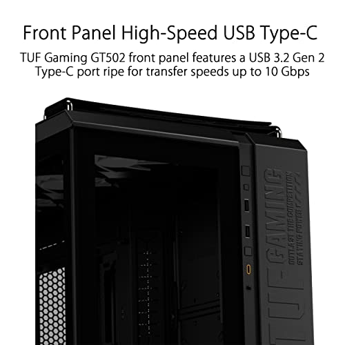 ASUS TUF Gaming GT502 ATX Mid-Tower Computer Case with Front Panel RGB Button, USB 3.2 Type-C and 2X USB 3.0 Ports