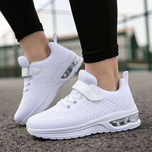 IGBAY White Sneakers Shoes for Toddlers Boys Girls Cheer Shoes Kids Shoes for Running and Athletic Sizes 12.5 Little Kid