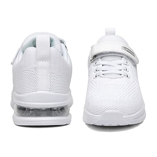 IGBAY White Sneakers Shoes for Toddlers Boys Girls Cheer Shoes Kids Shoes for Running and Athletic Sizes 12.5 Little Kid