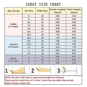 IGBAY White Sneakers Shoes for Toddlers Boys Girls Cheer Shoes Kids Shoes for Running and Athletic Sizes 12.5 Little Kid