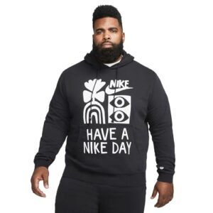 nike sportswear men's french terry pullover hoodie (us, alpha, medium, regular, regular, black)