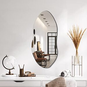 Delma Irregular Wall Mirror for Wall, Entryway, Bedroom, Asymmetrical Mirror with Hooks, Cloud Mirror, Aesthetic Mirror,Frameless Mirror