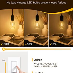 UNILAMP E26 LED Bulb 60 Watt Equivalent Dimmable, 6W Edison Light Bulb, 2700K Warm White, 600LM, ST64 E26 Edison Dimmable Bulb, Vintage LED Filament Bulbs, 2 Pack