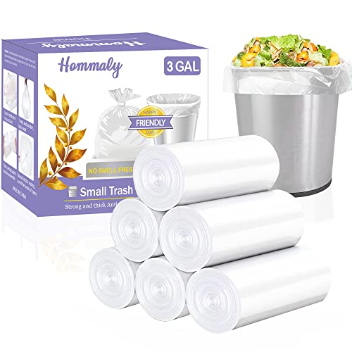 3 Gallon 180pcs Small Clear Trash Bags(Fit 2.6-3.2 Gal)Plastic Strong Clear Garbage Bags,Bathroom Trash Can Bin Liners,Waste Basket Liner,Fit 10-13 Liter, 2 Gallon,2.5-2.6 Gallon,3.2Gallon(3-Clear180)