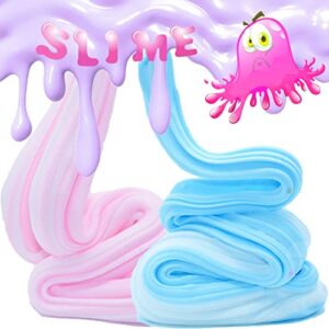 5 Pack Butter Slime,Pink Strawberry, Blue Ice Cream, Coffee Cotten Candy Slime with Dual Colors, Super Soft and Non-Sticky, Birthday Gifts for Girl and Boys