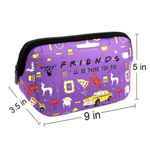 Friends Makeup Bag,Friends TV Show Merchandise,Cosmetic Bags for Women,Small Zipper Pouch,Toiletry Bag,Small Make Up Bag for Your Purse,Friends TV Show Gifts for Women Girl Teacher Mom Birthday Gift