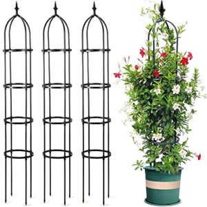 4 pack 6 ft garden obelisk trellis for climbing plants outdoor metal tower garden trellis plant support tall plastic trellises for indoor outdoor potted plants climbing vines flowers stands