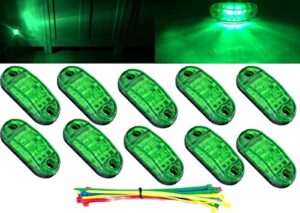 aokzeeo 10 pcs green oval 2.5 inch 4 diode trailer side marker lights truck clearance side marker led trailer lights waterproof