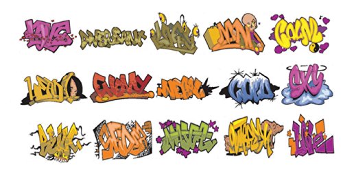 N Scale 1:160 Graffiti Waterslide Decals Set #2 - Weather Your Rolling Stock & Structures!