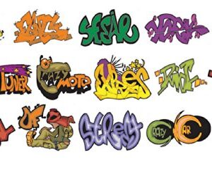 N Scale 1:160 Graffiti Waterslide Decals Set #4 - Weather Your Rolling Stock & Structures!