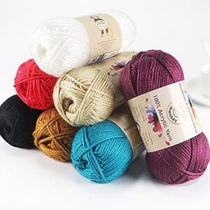 100% Acrylic Fancy Yarn 3-Pack by Yonkey Monkey Knitting Crochet DIY Art Craft (Chestnut 81)