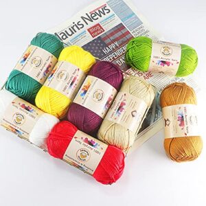 100% Acrylic Fancy Yarn 3-Pack by Yonkey Monkey Knitting Crochet DIY Art Craft (Chestnut 81)