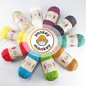 100% Acrylic Fancy Yarn 3-Pack by Yonkey Monkey Knitting Crochet DIY Art Craft (Chestnut 81)