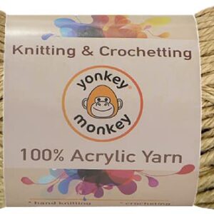 100% Acrylic Fancy Yarn 3-Pack by Yonkey Monkey Knitting Crochet DIY Art Craft (Chestnut 81)