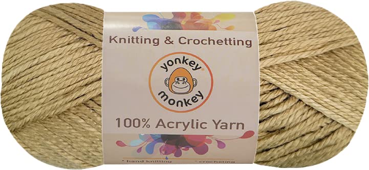 100% Acrylic Fancy Yarn 3-Pack by Yonkey Monkey Knitting Crochet DIY Art Craft (Chestnut 81)