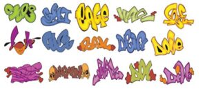 n scale 1:160 graffiti waterslide decals set #9 - weather your rolling stock & structures!