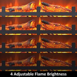 Rodalflame 23 inch Electric Fireplace Insert with Remote Control, 750/1500w, 3 Adjustable Brightness Flames, Overheat Protection, Black