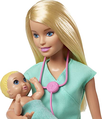 Bundle of Barbie Fast Cast Clinic Playset + Barbie Baby Doctor Playset