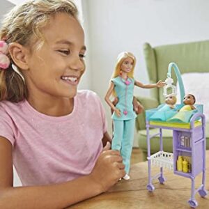 Bundle of Barbie Fast Cast Clinic Playset + Barbie Baby Doctor Playset