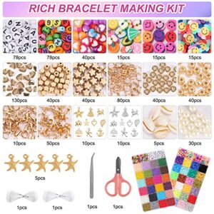 QUEFE Bracelet Making Kit 20000pcs 2mm Glass Seed Beads 3600pcs Clay Beads for Jewelry Making Letter Beads Charms Pendants Heishi Beading Supplies for Girls Handmade Gift