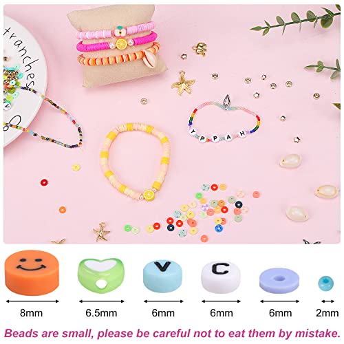 QUEFE Bracelet Making Kit 20000pcs 2mm Glass Seed Beads 3600pcs Clay Beads for Jewelry Making Letter Beads Charms Pendants Heishi Beading Supplies for Girls Handmade Gift