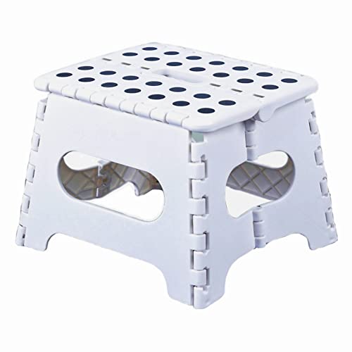 PandaEar Home Folding Step Stool, Lightweight Step Stool with 7.5 Inch Height for Kids, Sturdy Foot Stool for Kitchen, Bedroom, Bathroom & Bathroom- White