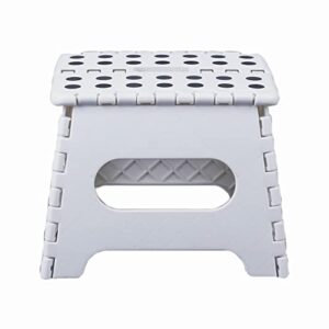 PandaEar Home Folding Step Stool, Lightweight Step Stool with 7.5 Inch Height for Kids, Sturdy Foot Stool for Kitchen, Bedroom, Bathroom & Bathroom- White