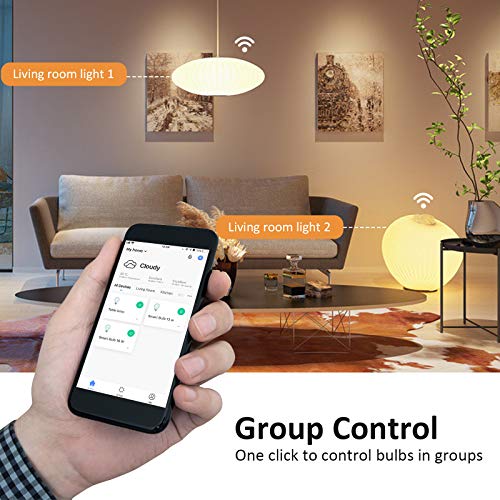 Smart Light Bulb, 15W (150W Equivalent) 1500Lumen Smart Alexa Light Bulb, E26 A19 Ultra Bright Led Color Changing Bulb, 2.4 GHz WiFi Light Bulb Compatiable with Alexa, Google (No Hub Required)