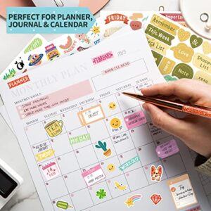 28 Sheets Planner Stickers and Accessories - 1200+ Calendar Stickers for Adults Planner - Seasonal, Weekly & Monthly Planner Holiday Stickers for Daily Journal, Planner, Scrapbook