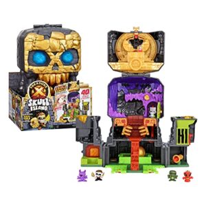 treasure x lost lands skull island skull temple mega playset, 40 levels of adventure. 4 micro sized action figs. survive the traps and discover guaranteed real gold dipped treasure