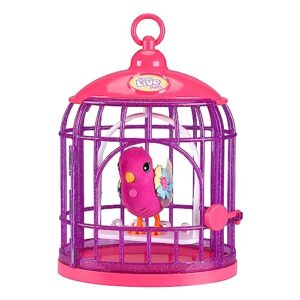 little live pets - lil' bird & bird cage, new light up wings with 20 + sounds, and reacts to touch