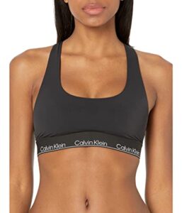 calvin klein women's modern cotton performance unlined bralette, black