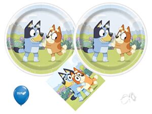 bluey birthday party supplies | bluey decorations | bluey plates | bluey napkins | bluey tableware - serves 16