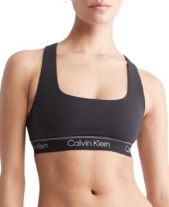 calvin klein women's athletic unlined bralette, black