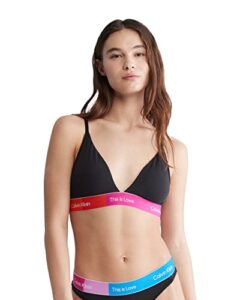 calvin klein women's this is love lightly lined triangle bra, black, small