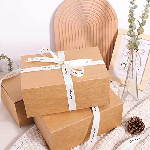 Moretoes Brown Gift Boxes 12 Pack 9.45x6.5x4 Inches, Paper Gift Box with Lids for Wedding Bridesmaid Proposal Gift, Graduation, Holiday, Birthday Party Favor, Crafting Cupcake and Christmas