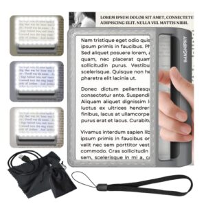 iMagniphy 3X Ultra Bright Page Magnifier for Reading with Anti-Glare LEDs (Evenly Lit Viewing Area) - Magnifying Glass with Light, Comes with 3 Lighting Modes (Warm, Cool, Combo) - Ideal for Seniors