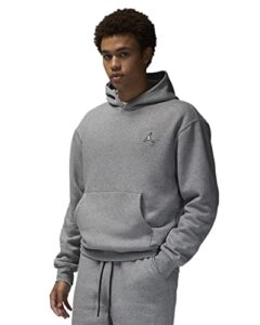 nike jordan brooklyn fleece men's pullover hoodie (as1, alpha, xx_l, regular, regular, carbon heather/white)