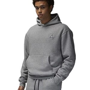 Nike Jordan Brooklyn Fleece Men's Pullover Hoodie (as1, alpha, xx_l, regular, regular, Carbon Heather/White)